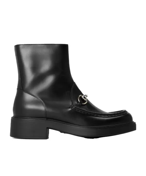 Gucci Horsebit Leather Ankle Boots