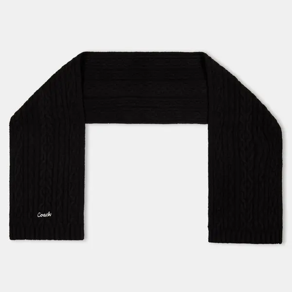 COACH Cable Knit Wool Scarf