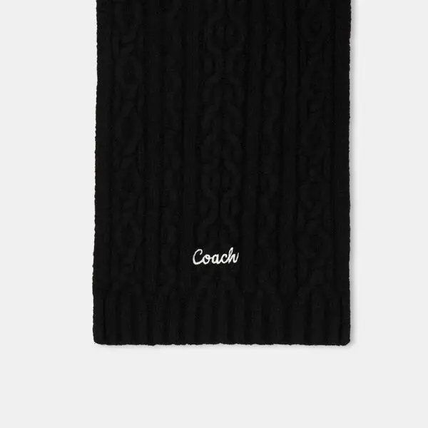 COACH Cable Knit Wool Scarf
