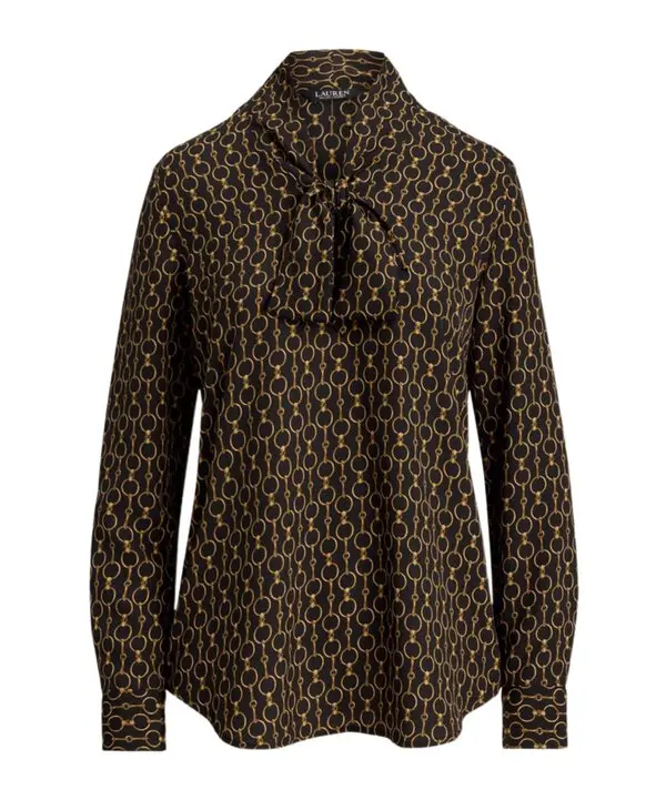Ralph Lauren Real Leather Long Sleeve Blouse