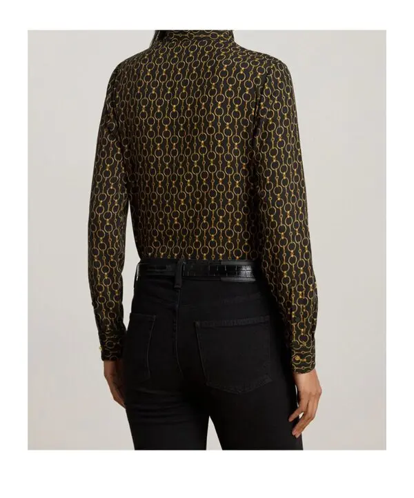 Ralph Lauren Real Leather Long Sleeve Blouse