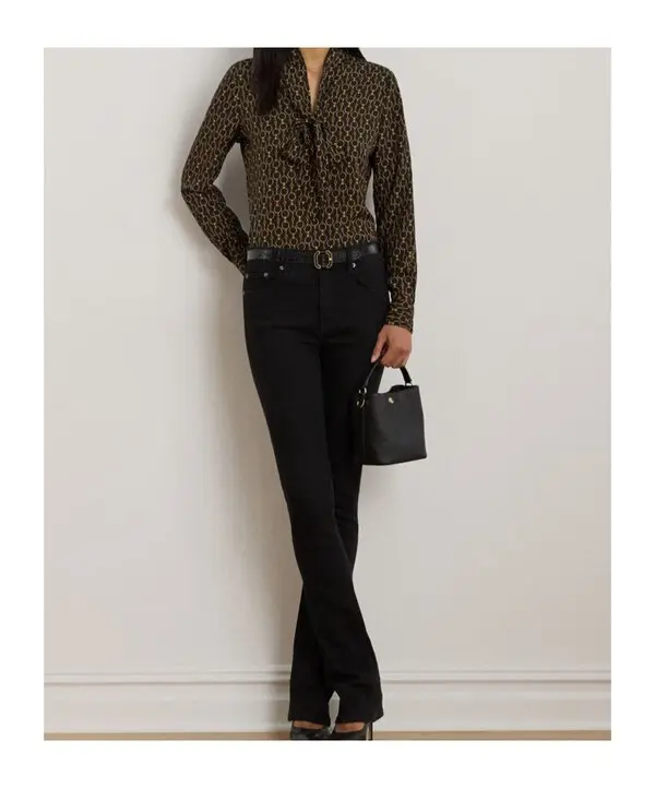 Ralph Lauren Real Leather Long Sleeve Blouse