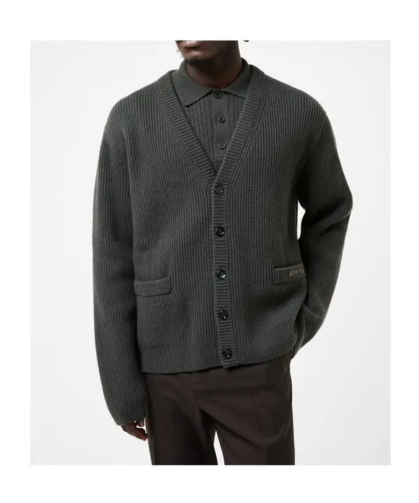 Gucci V-neck Ribbed Knit Cardigan - Green