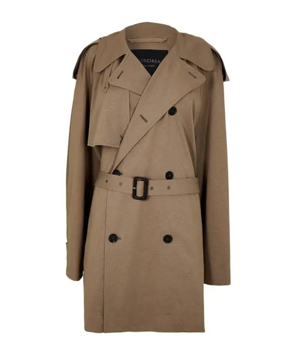 Balenciaga Bal Cropped Trench Ld61 - Brown