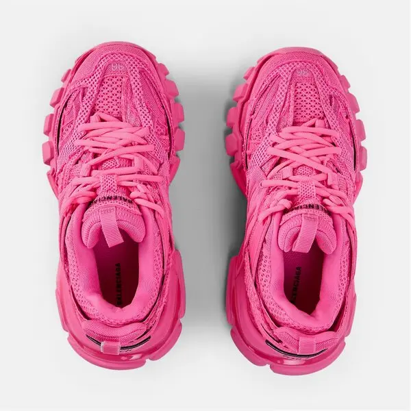 Balenciaga Lace-up Casual Sneakers With Logo Detailing - Pink