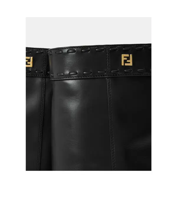 Fendi Minimalist Black Design Ankle Boots - Red