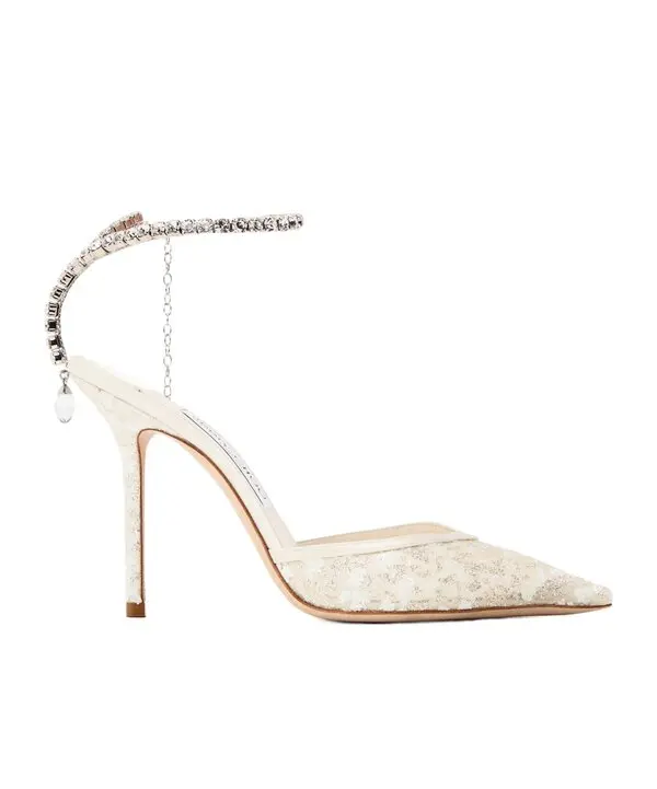 JIMMY CHOO Saeda 100mm Stiletto Court Shoes - White