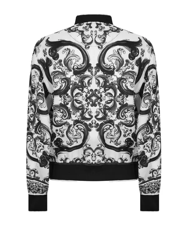 Dolce & Gabbana Baroque Print Bomber Jacket