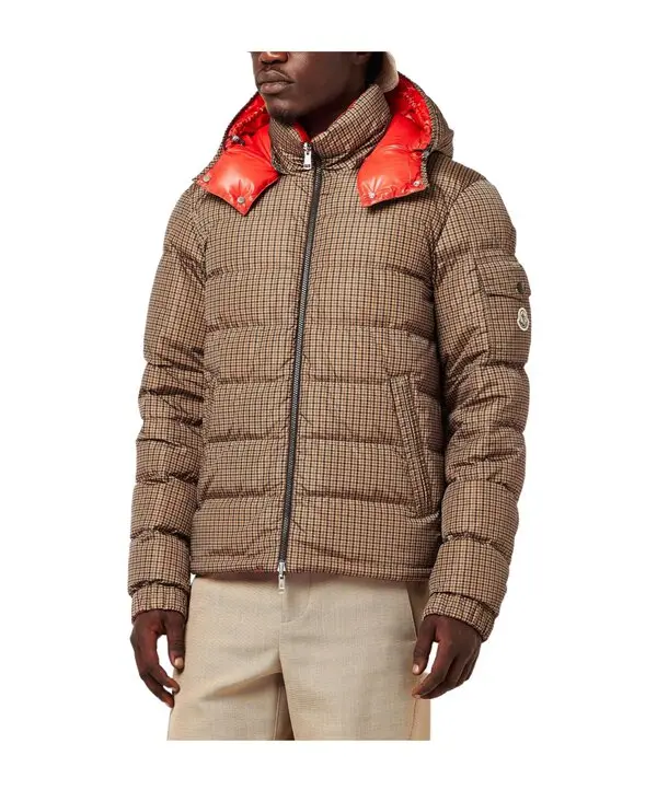 Moncler Fine-check Quilted Down Jacket