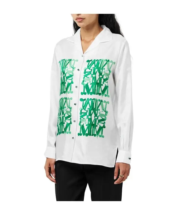 Max Mara Printed Long-sleeve Shirt - White