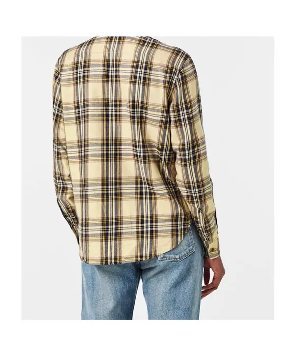Saint Laurent Plaid Long Sleeve Shirt With Tie Detail