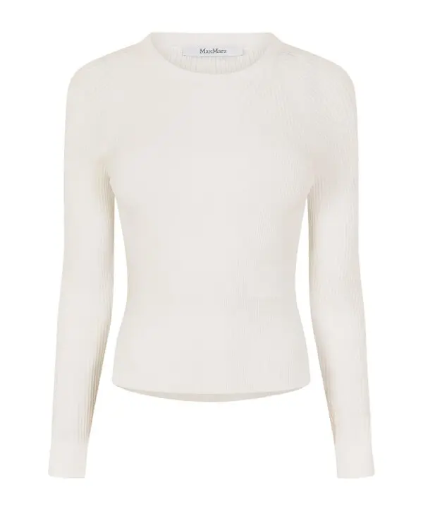 Max Mara Long Sleeve Knit Sweater - White