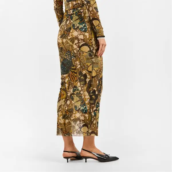 JEAN PAUL GAULTIER Printed Midi Skirt - Green
