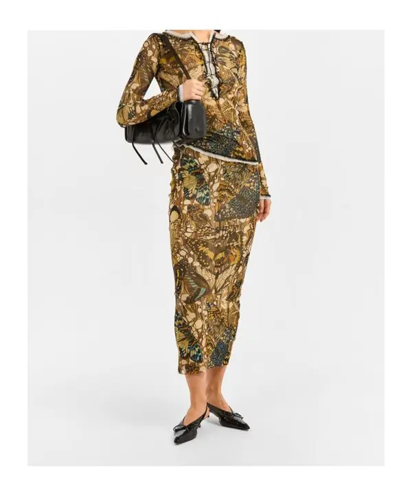 JEAN PAUL GAULTIER Printed Midi Skirt - Green