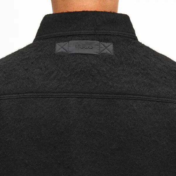 Hugo Boss Wool-blend Overshirt With Spread Collar