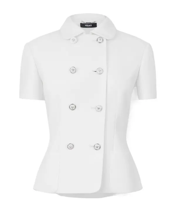 Versace Structured Short-sleeve Blazer - White