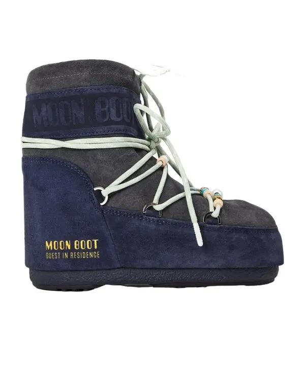 Moon Boot Color-blocked Suede Boots - Blue