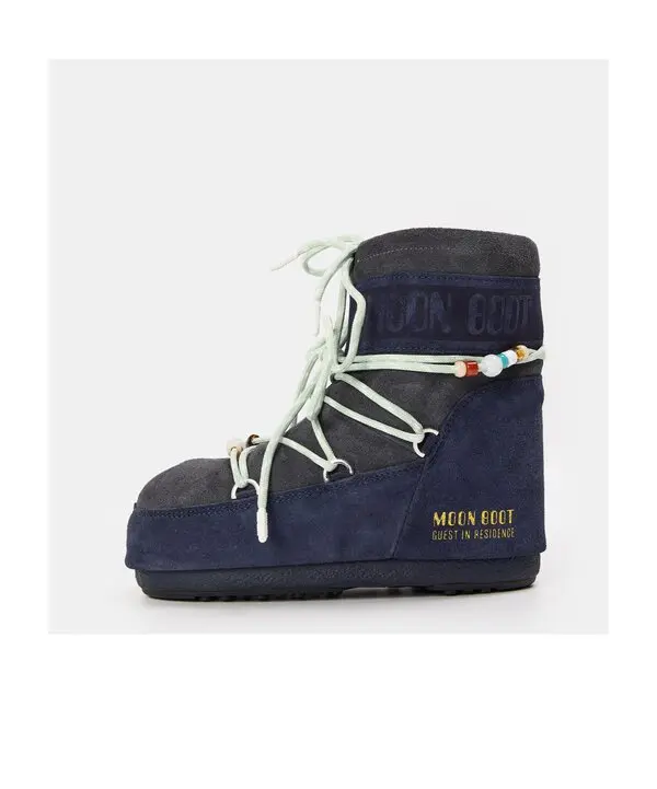 Moon Boot Color-blocked Suede Boots - Blue