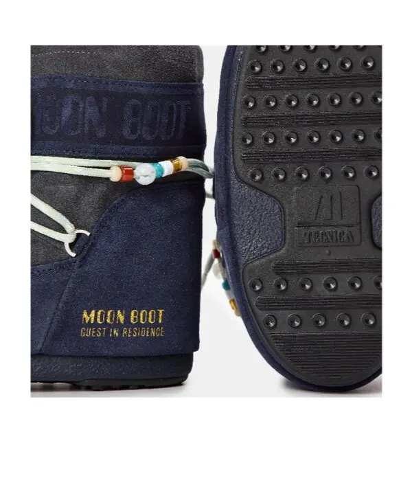 Moon Boot Color-blocked Suede Boots - Blue