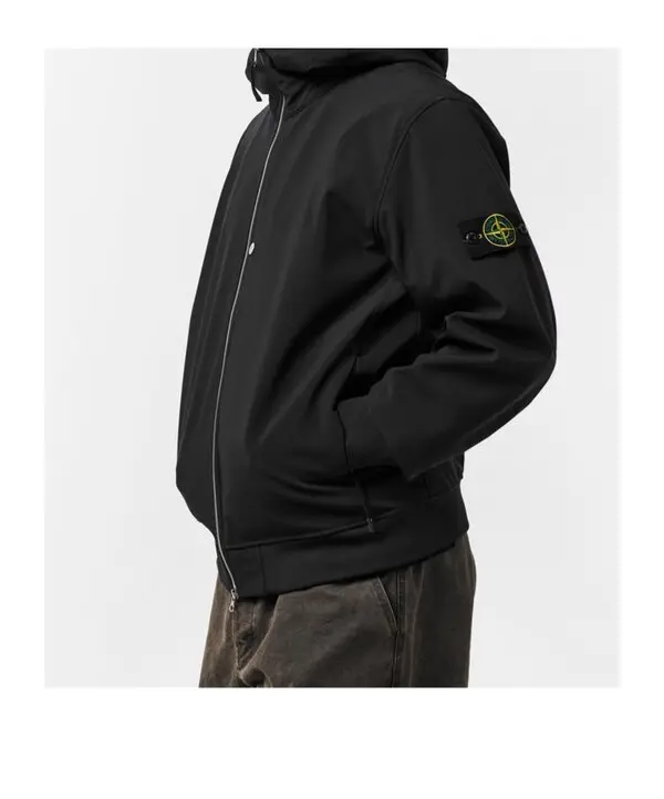 Stone Island Water And Wind Resistant Hooded Softshell Jacket