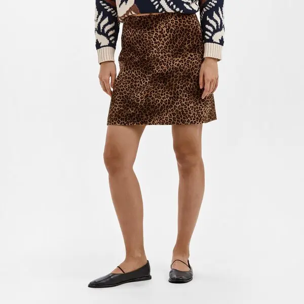 Max Mara Animal Print Half Skirt