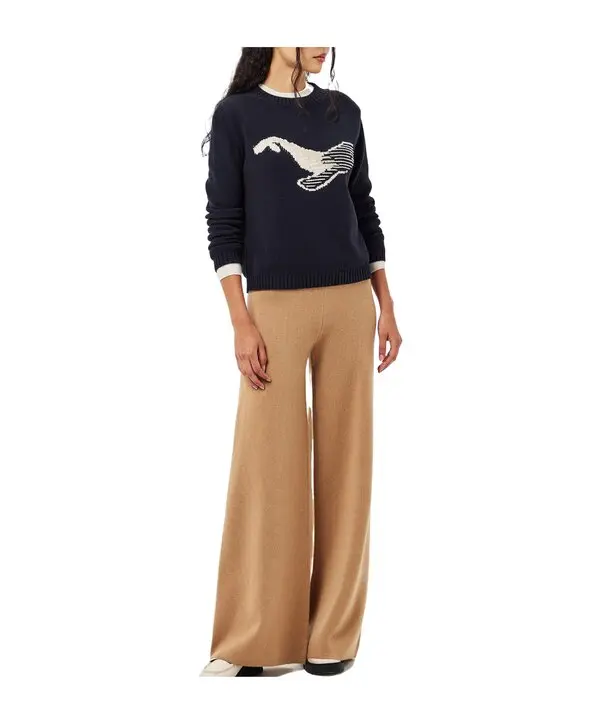 Max Mara Navy Knitted Sweater With Whale Motif