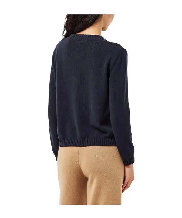 Max Mara Navy Knitted Sweater With Whale Motif