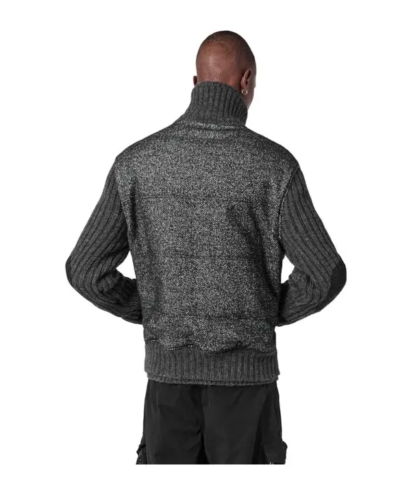 Dolce & Gabbana Ribbed Knit Jacket With Tweed Blend