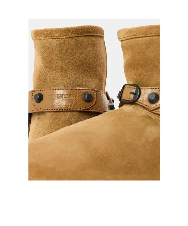 Balenciaga Caramel Suede Biker-style Snow Boots