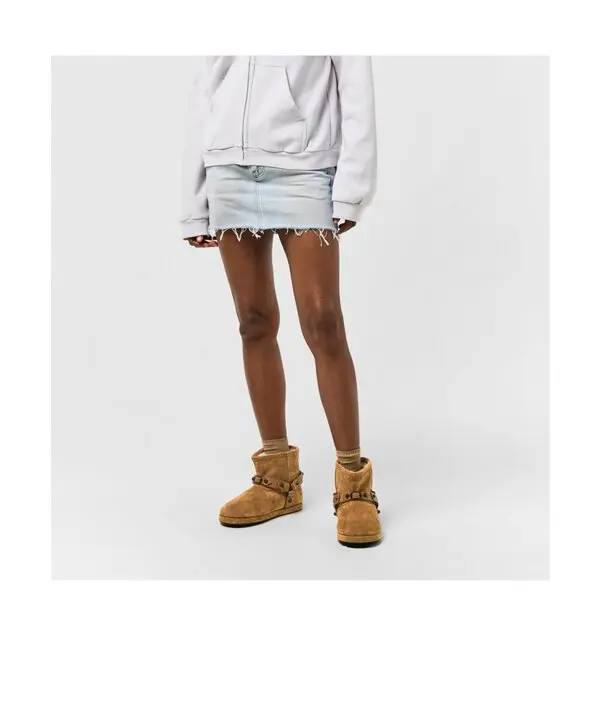 Balenciaga Caramel Suede Biker-style Snow Boots