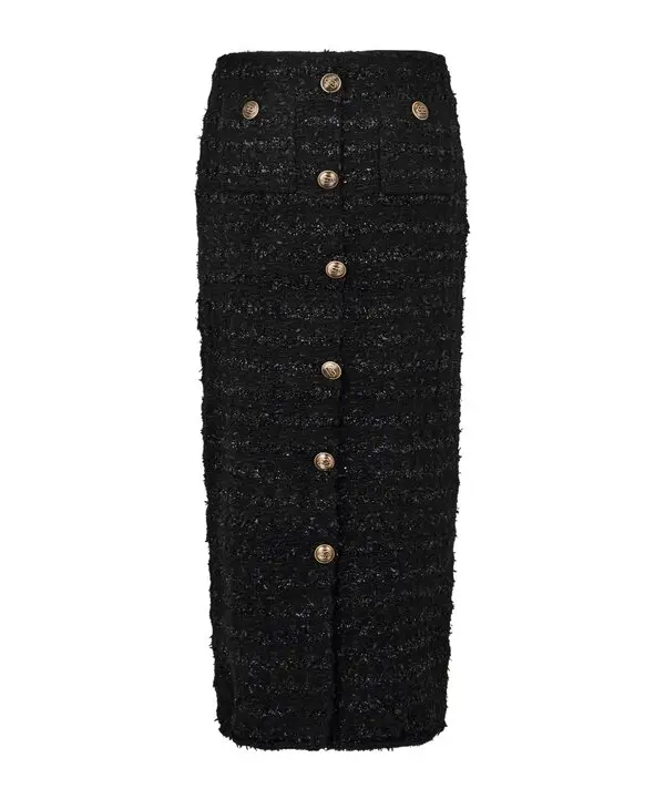 Balenciaga Button Detailed Midi Skirt