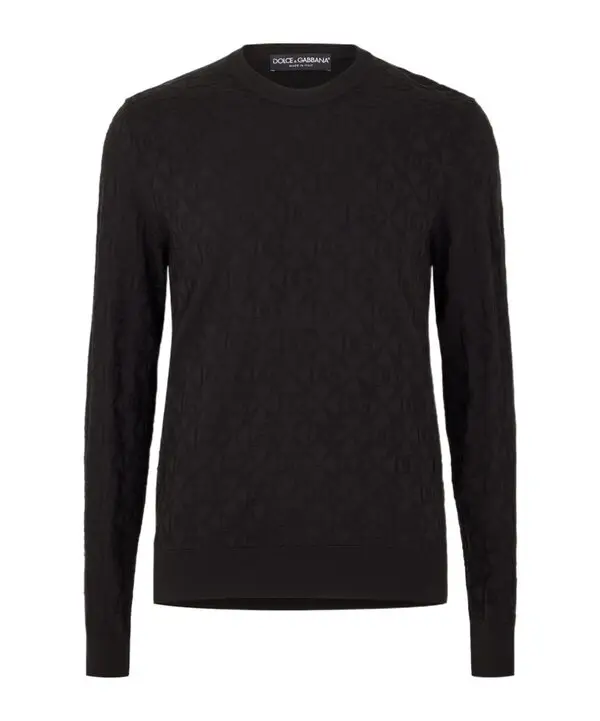Dolce & Gabbana Quilted Pattern Crew Neck Jumper
