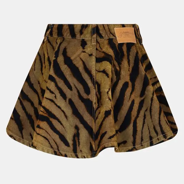 GANNI Flock Mini Skirt - Brown