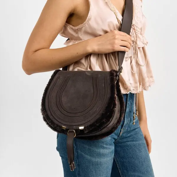 Chloé Marc Daisy Snapshot Ld99 Brown Suede Crossbody Bag