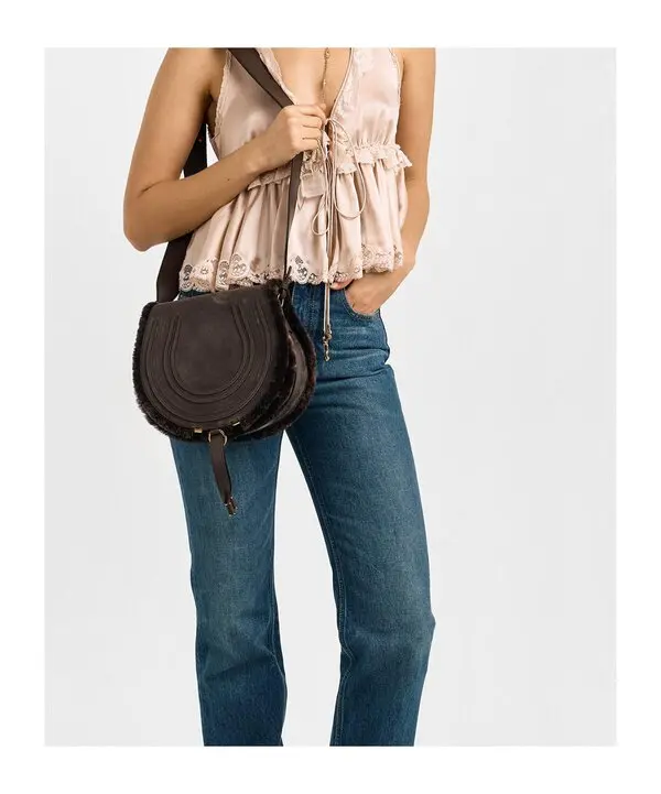 Chloé Marc Daisy Snapshot Ld99 Brown Suede Crossbody Bag