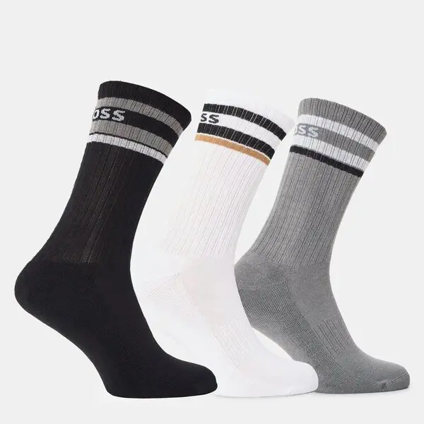 Hugo Boss Ribbed Stripe Crew Socks 3 Pack