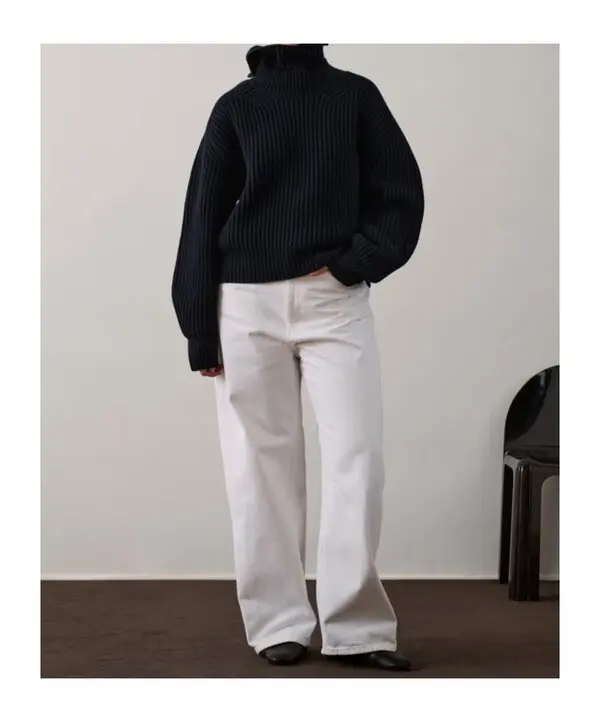 Soeur High-neck Ribbed Knit Sweater