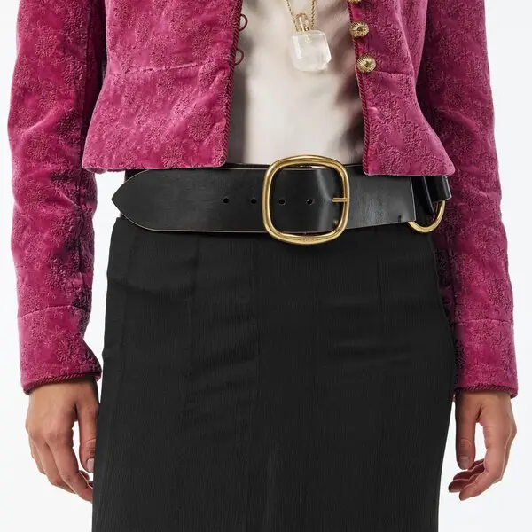 Chloé Leather Belt With Sculpted Buckle