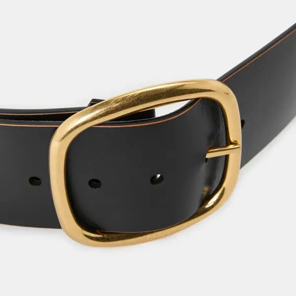 Chloé Leather Belt With Sculpted Buckle