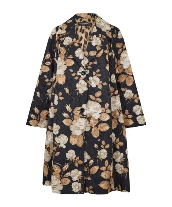 Dolce & Gabbana Printed Structured Overcoat