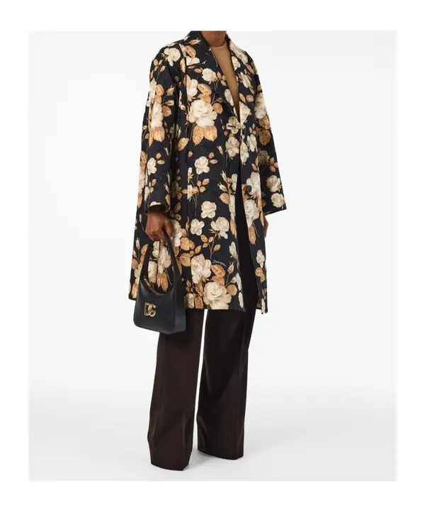 Dolce & Gabbana Printed Structured Overcoat