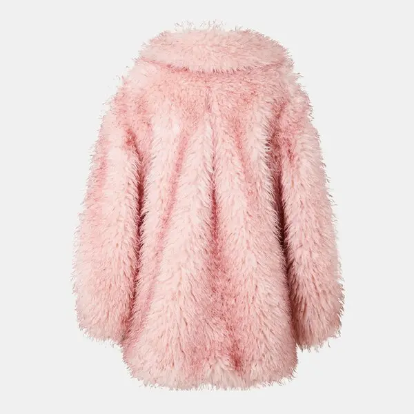 GANNI Faux Fur Midi Coat