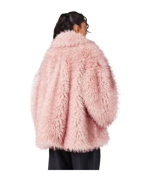 GANNI Faux Fur Midi Coat