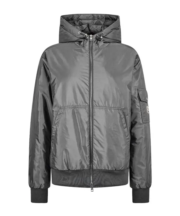 Moncler Solid Zip-up Bomber Jacket With Hood