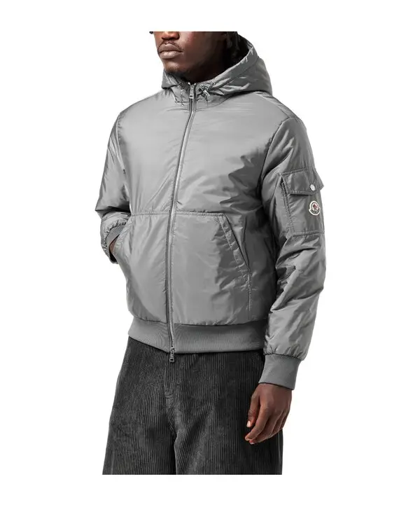 Moncler Solid Zip-up Bomber Jacket With Hood