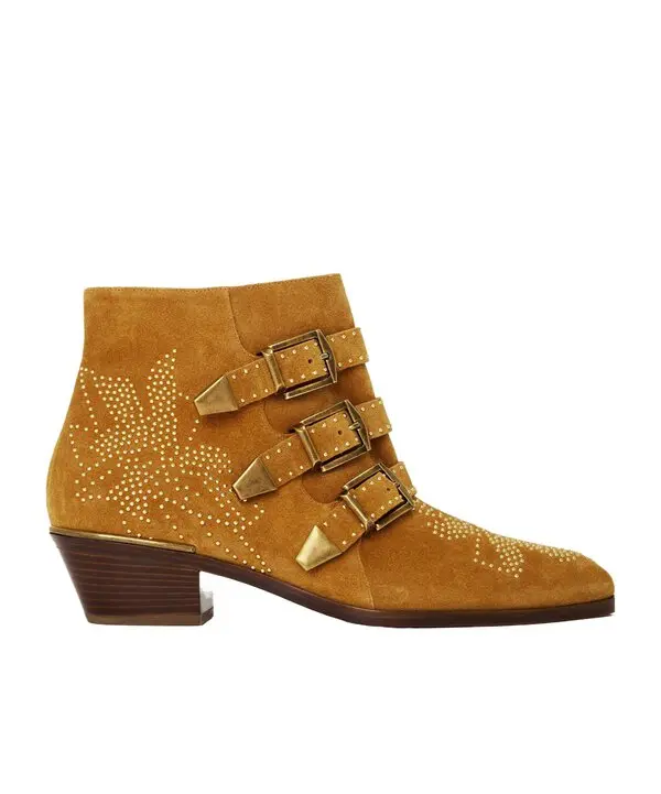 Chloé Susan Side Zipper Ankle Boots - Brown