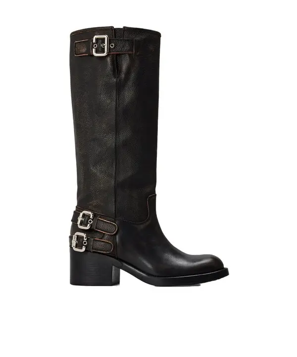 Chloé Solid Color Over The Knee Boots - Black