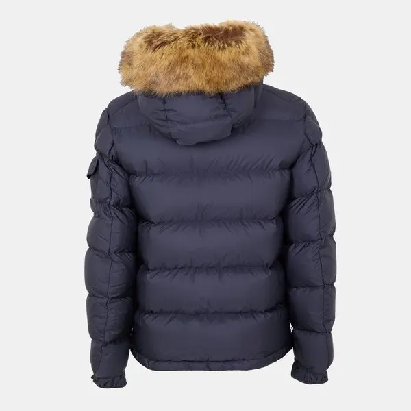 Moncler Quilted Down Jacket With Fur Hood