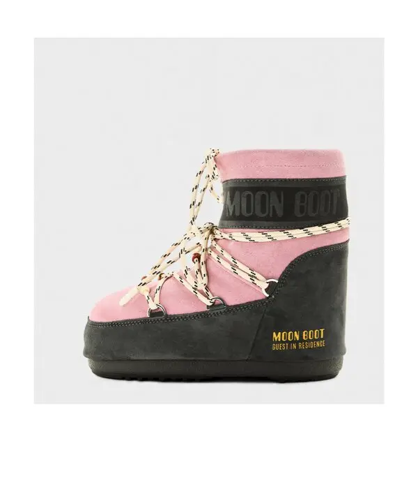 Moon Boot Color-blocked Suede Boots - Black