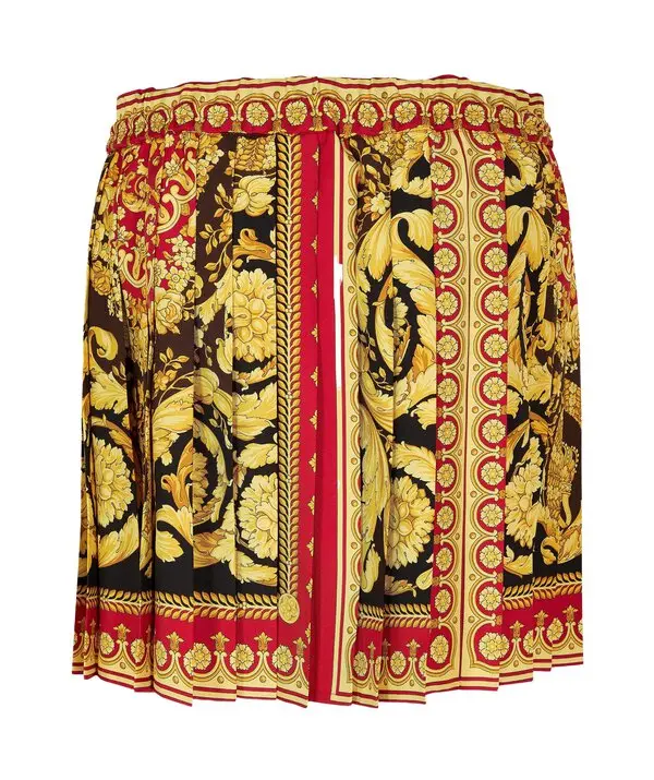 Versace Printed Pleated Mini Skirt